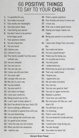 66 Positive Things To Say To Your Child - Unravel Brain Power 66 Positive Things To Say To Your Child - Unravel Brain Power